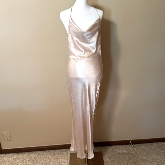 12th Tribe | Dresses | Nwt 2th Tribe Isabella Midi Satin Champagne ...